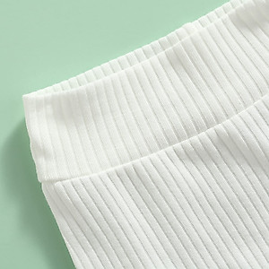 Mubineo Infant Baby Girl Basic Plain Cotton Ruffle Bloomer Shorts Headband Set (White, 6 Months)