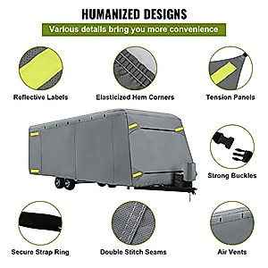VEVOR RV Cover 22'-24' RV & Trailer Cover Extra-Thick 4 Layers Travel Trailer RV Cover Durable Camper Cover, Waterproof Breathable Anti-UV Ripstop for RV Motorhome with Adhesive Patch & Storage Bag