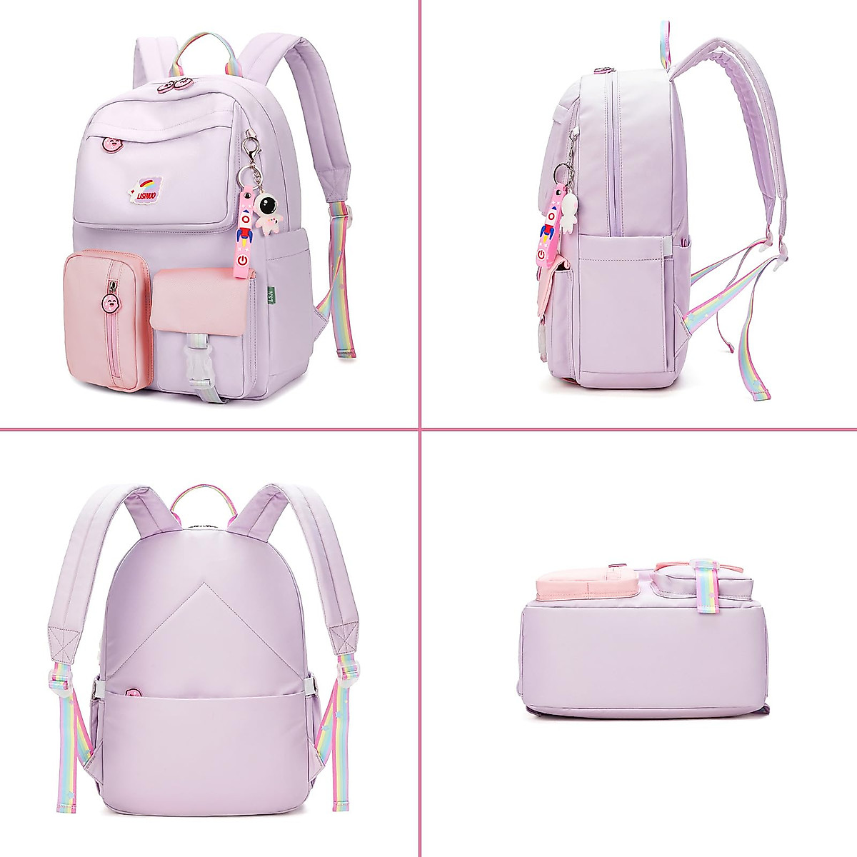 AUOBAG Kids Backpacks Girls Backpack for Girl Elementary School Bags Bookbags For Teen Suitable For Children Aged 7-15 (Purple)