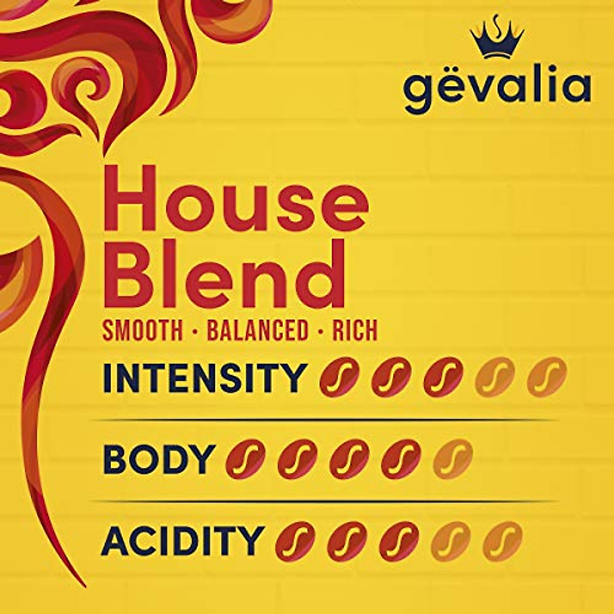 Gevalia House Blend Medium Roast Ground Coffee (12 oz Bags, Pack of 6)