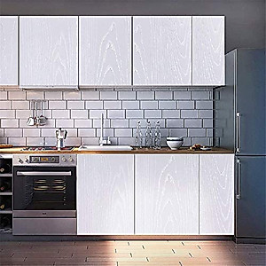 Yancorp Textured White Contact Paper Peel and Stick Wallpaper, White Wood Contact Paper for Cabinets,Pull and Stick Countertops Contact Paper for Countertops Shelf Liner
