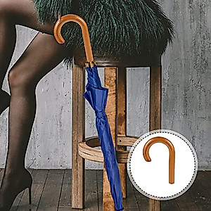 Replacement Handle for Rain Umbrella Umbrella J Handle Umbrella Grip Replacement Compact Outdoor Rain Umbrella Curved Handle Grip Light Brown