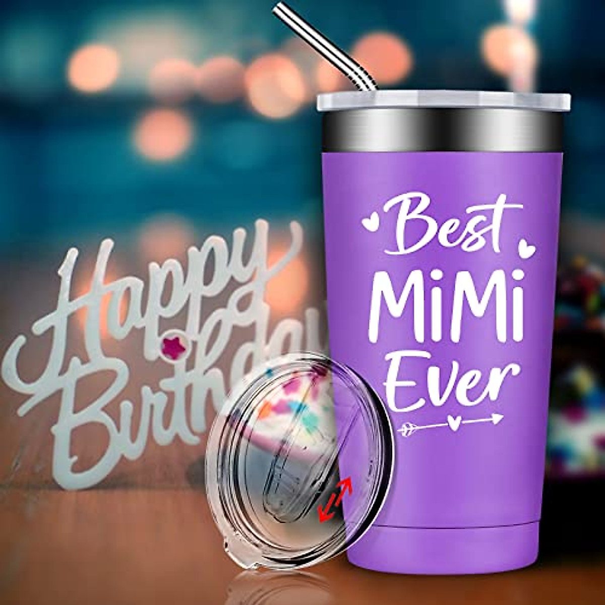 BIRGILT Best Mimi Ever - Mothers Day, Birthday, Christmas Gifts for Mimi from Grandkids - Mimi Gifts for Grandma - 20oz Best Mimi Tumbler Cup