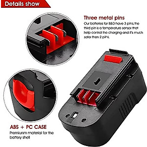 2Pack 3.6Ah HPB18 Ni-Mh Replacement Battery for Black and Decker 18V Battery HPB18 HPB18-OPE Compatible with Black Decker Battery 18 Volt Tools A1718 FS18FL FSB18 Firestorm Cordless Power Tool