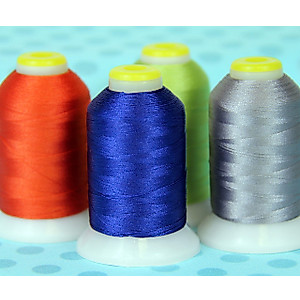 Threadart 60 Weight Micro Embroidery Thread | Fine Line Lettering & Bobbin Thread | 1000m Spools - 30 Colors Available - Christmas Red