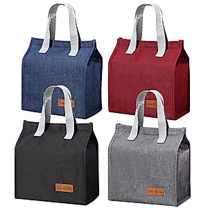 Photect 4 Pcs Lunch Bag Insulated Sandwich Container Reusable Snack Bags for Women Men Small Cooler Bags Insulated Waterproof Lunch Bag Aesthetic Lunch Bags for Picnic Outdoor Work Office