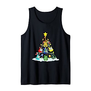 Cute Guitar Christmas Tree Music Stocking Stuffer Tank Top