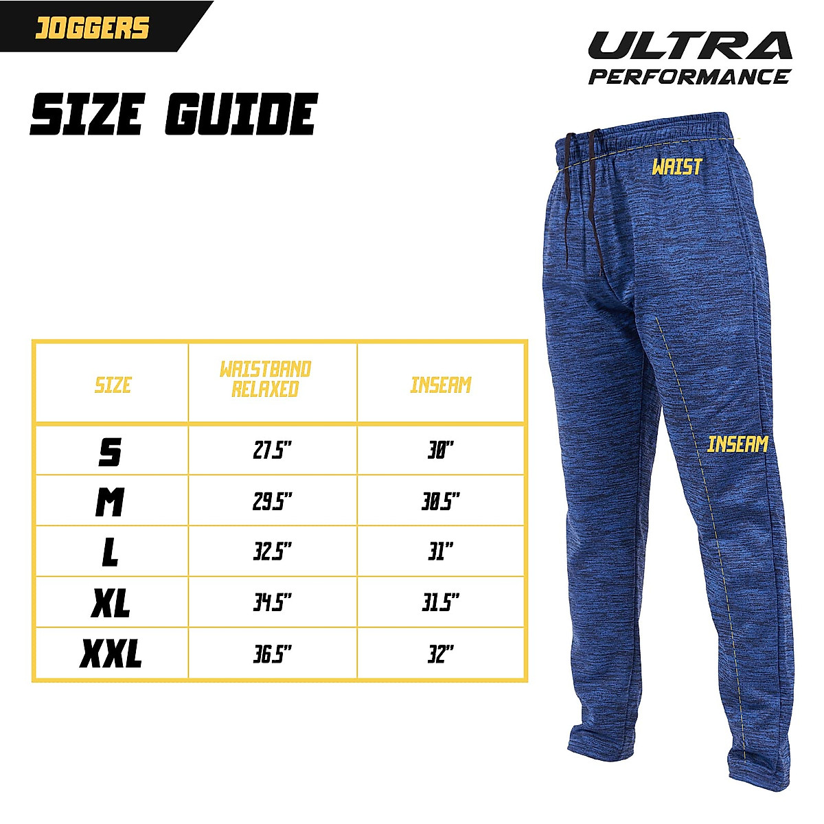 Ultra Performance 3 Pack Mens Open Bottom Sweatpants with Pockets, Casual Sweatpants for Men