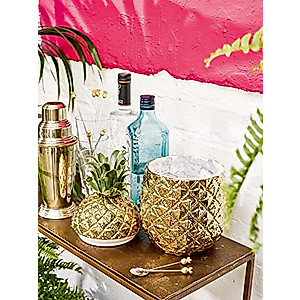 Talking Tables Gold Pineapple Ice Bucket with Lid Premium Drinks Trolley | Retro Bar Accessory | Classy Party Decoration | Elegant Cooler | Ideal Gift for Him or Her, 21.5 x 21.5 x 27 cm