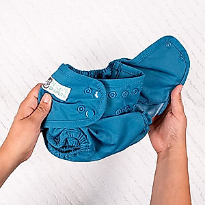 Nicki's Diapers One Size Snap Cloth Diaper Cover | Adjustable Waterproof Cover for Baby Boys or Baby Girls | Coves Prefold Cloth Diapers, Flat Diapers, or Fitted | 8-35+lbs (Squeeze The Day)