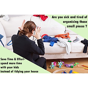 Toy Storage & Organization Mesh Bags Set of 15, fits to Playroom Organization Game Pieces, Toy Sets, Small Toys, Dolls.