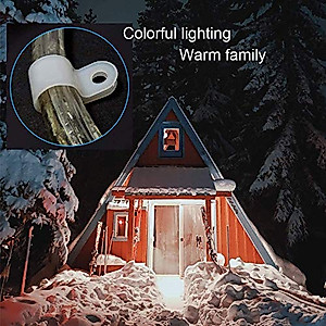 50 Pack 1/2 inch Rope Light P-Style Mounting Clips with Stainless Steel Screws, Cable Clip Wire Clamp for Wire Management