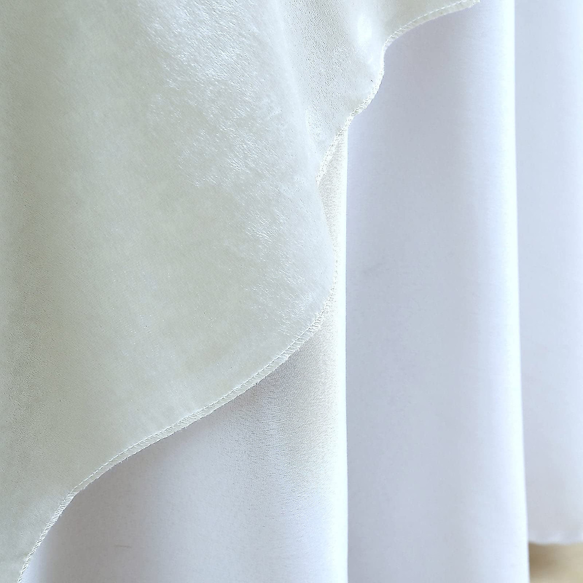 Tableclothsfactory 72"x 72" Ivory Premium Velvet Square Table Overlay Square Tablecloth Cover for Wedding Party Event Banquet