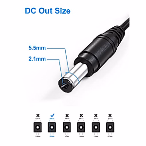TMEZON 12V 3A Power Supply Adapter 100~240V AC to DC 3 Amp 36W 5.5mm x 2.1mm for 12volt 1A 2A 2.5A Wall Plug Long 8 Foot Cord UL Listed LED Strip Lights CCTV Security Camera Router