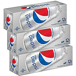 Diet Pepsi Soda, Fridge Pack Bundle, 12 fl oz, 36 Cans