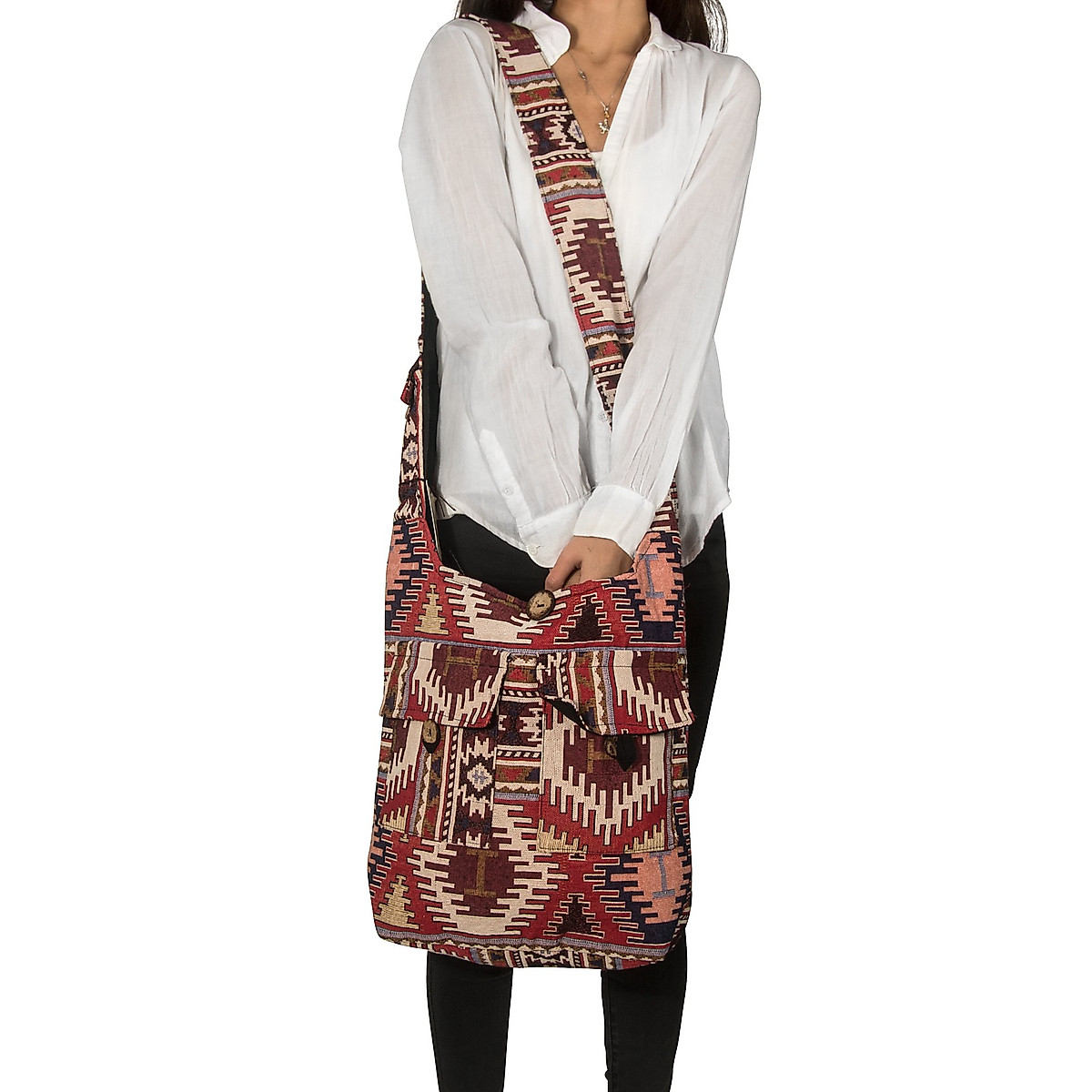 Tribe Azure Hobo Oversize Shoulder Bag Messenger Crossbody Aztec Purse Travel Shopping Beach Market Casual