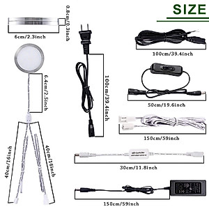 AIBOO Linkable Under Cabinet LED Lighting 12V Dimmable Puck Lights with Wireless RF Remote Control, Hardwired & Wall Plug in for Kitchen Mood Lighting (Daylight White, 12 Lights Kit)