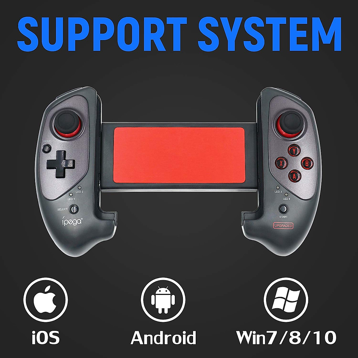 Mcbazel PG-9083s Wireless 3.0 Stretching Extendable Gamepad Telescopic Game Controller Joystick Pad for 5-10 inch Android Smart Phone Tablet Windows PC (NOT for iOS)