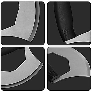 Mezzaluna Knife Salad Chopper, Stainless Steel Blade with Protective Cover - Ergonomic Anti-Slip Handle Vegetable Chopper Mincing Knife for Pizza, Cheese, Onion, Carrot, Pepper, Garlic, Vegetable