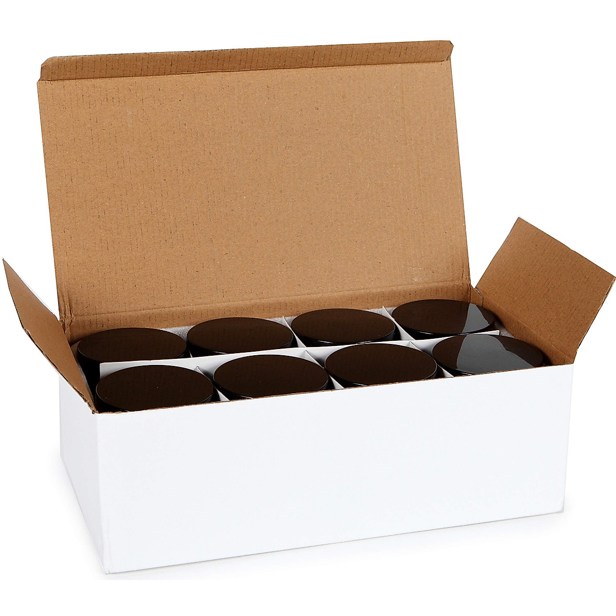 Vivaplex, Cobalt Blue, 8 ounce, Round Glass Jars, with Black Lids - 8 pack