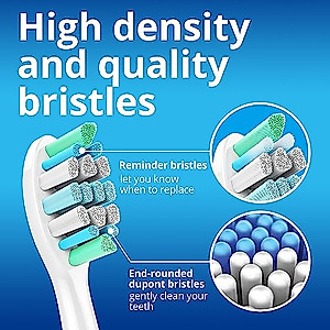 Replacement Toothbrush Heads Compatible with Sonicare Electric Toothbrush(Individually Packaged with Hygienic Cover),8 Pack Replacement Brush Heads for Phillips Sonicare Snap-on Handles (8 Count)