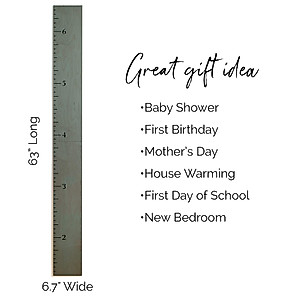 Headwaters Studio Wood Growth Chart for Wall - Growth Chart Wood Growth Chart for Kids Wooden Ruler Growth Chart Child Height Wall Chart Grow Chart for Wall Kids Wall Ruler Height Chart-Modern Gray