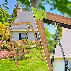 Swing Hangers for Wooden Sets Pack of 2 Heavy Duty Swingset Hardware with Locking Hooks for Porch, Patio, Playground Indoor/Outdoor by Highpro