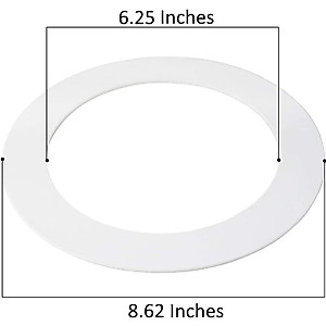 Lighting Labs 8 Pack Matte White Goof Trim Ring for 8" Inch Recessed Can Lighting Down Light, Outer Diameter 8.6 Inches, Inner Diameter 6.2 Inches