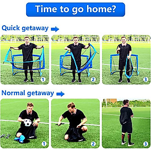 Ksports Soccer Goal Set for Kids Portable Training Equipment with Net, Balls, and Bag for Outdoor Backyard Football, 4 x 3 Feet, Blue