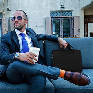 Laptop Sleeve Bag 15.6 Inch, Durable Slim Briefcase Handle Bag & with Two Extra Pockets,Notebook Computer Protective Case for 15 15.6 inch HP, Dell, Acer, Asus, Chromebook, Ultrabook, Black