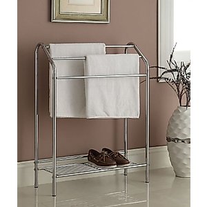 RAAMZO Chrome Finish Towel Bathroom Rack Stand Shelf
