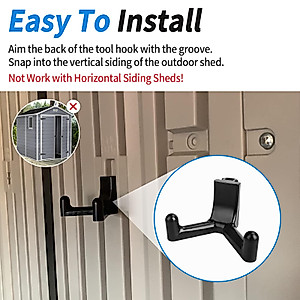 Dfnidy Tool Hooks Compatible with Lifetime Storage Shed Accessories, Black Shed Hook fit for Rakes Shovels Scissors Knives Power Tools, Plastic Shed Accessories Hook Replacement (Pack of 5)