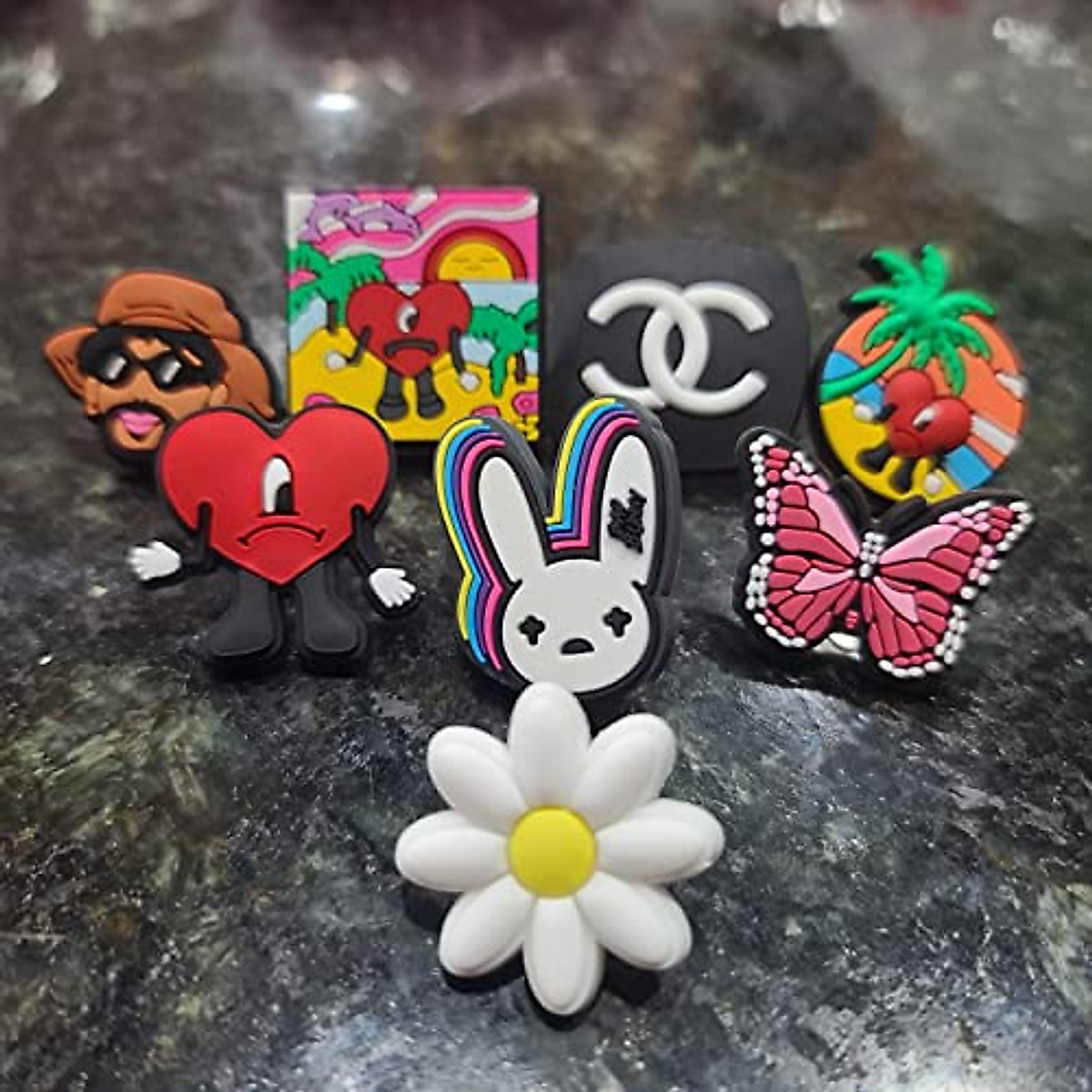 Straw Charms Conejo Malo Pan dulce 8Pcs Drinking Straw Covers Cap, Silicone Straw Cover, Straw Toppers for Tumblers, Reusable Straw Covers Cap, Straw Caps Covers for Straw Protector