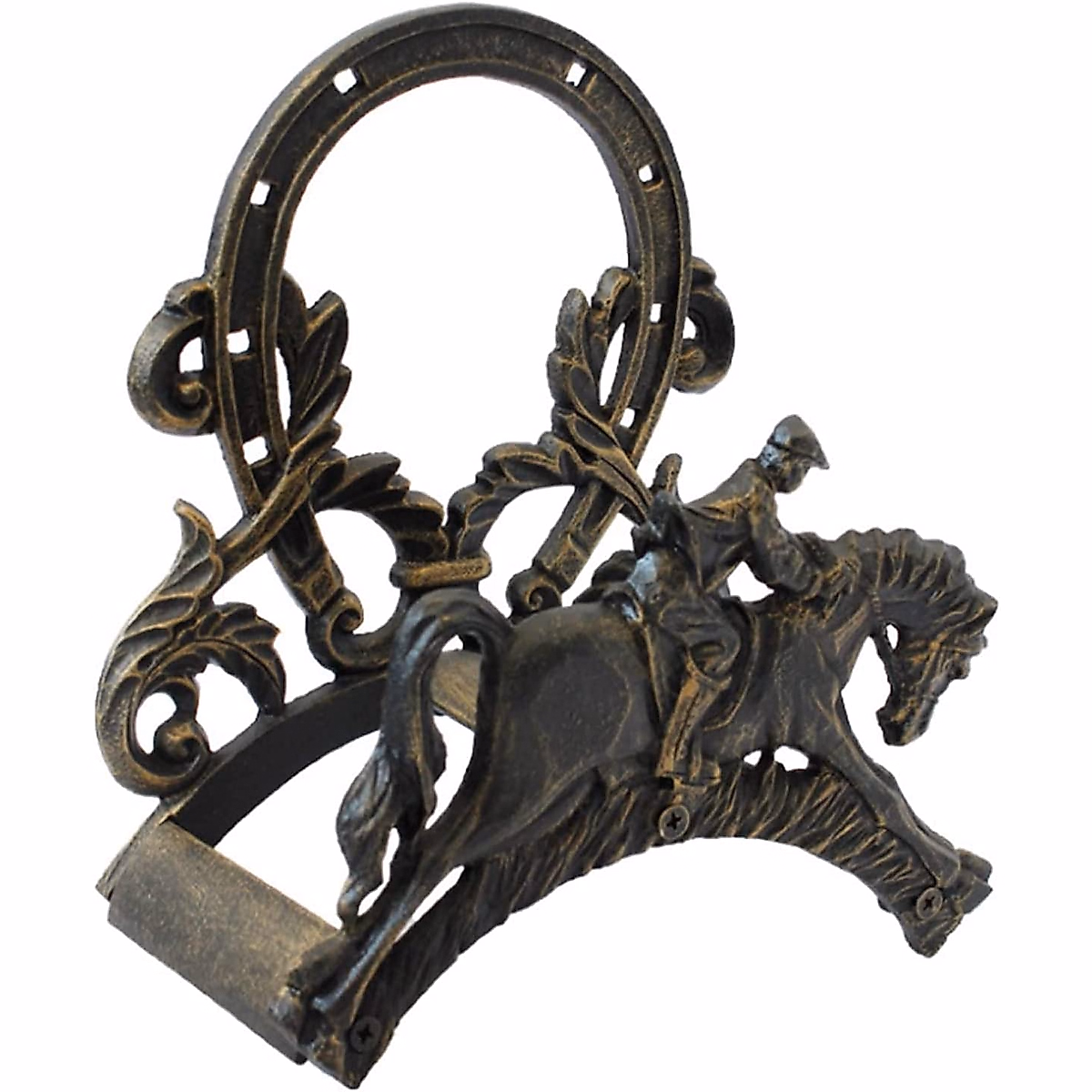 IOCCIOBB Garden Hose Holder Water Hose Hanger Water Pipe Rack European Style Retro Wrought Iron Horse Style Creative Hose Rack Reel Home Decoration Garden