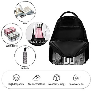 Custom Backpack Personalized Basketball City Night Skyline With State Map Travel Bag Add Name Number Fans Gift for Men Women