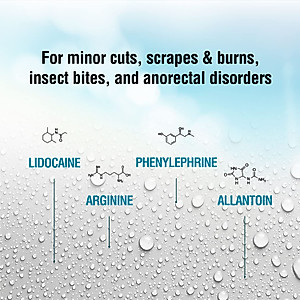 Ebanel 5% Lidocaine Spray Pain Relief Numb520 Burn Itch Relief Numbing Spray for Skin, Topical Anesthetic Postpartum Hemorrhoid Treatment with Phenylephrine for Local and Anorectal Uses