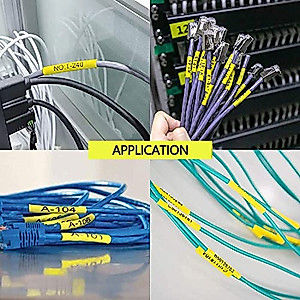 NineLeaf 3 Pack Compatible Label Tape Replacement for Brother P-Touch Black on Yellow 8.8mm 0.34'' HSe-621 HSe621 HS-621 HS621 Heat Shrink Tubes Work for Ptouch PT-D800W D600 P710BT P750W P900W