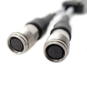 Eonvic Hirose 20 Pin Male Right Angle to 20 Pin Female Zoom and Focus Control Cable for Canon CN-E 18-80mm and 70-200mm Lenses (50CM)