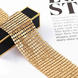 Sethain Boho Sequin Choker Necklace Gold Shiny Sequins Short Chain Party Necklace Jewelry Accessories for Women and Girls