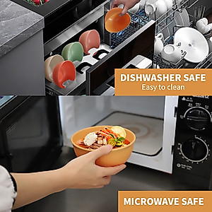 becutlery Reusable Bowls Set Unbreakable Cereal Bowls,24 OZ Wheat Straw Fiber Lightweight Bowl Sets 8, Microwave and Dishwasher Safe,Use for Ramen, Soup, Salad -Multi Color