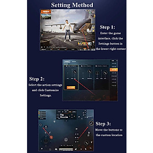 Rakizbe PUBG Controller for Tablet 4 Triggers [6 Finger Operation] Sensitive Shoot Aim Trigger Gamepad Grip, Support 10-12.9 inch iPad & Tablet (Thickness < 10mm), Black