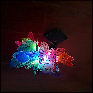 HGKFJH Solar 20 Light Fiber Butterfly Light Control LED Light String Lantern Garden Home Decoration Light