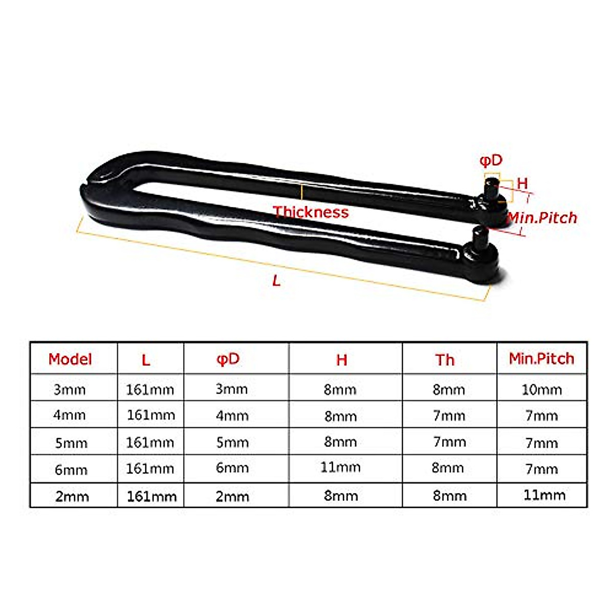 YOUTO Adjustable Face Spanner Wrench Pin Pliers For Round Nuts with Drilled Holes (2mm)