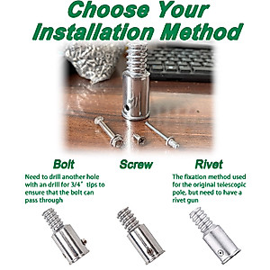 Threaded Tips Replacement for Extension Poles Repairing, Push Broom Handle Threaded End (1 in & 3/4 in)