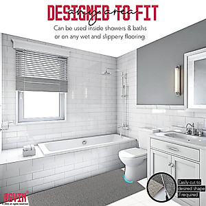 Asvin Soft Textured Bath, Shower, Tub Mat, 24x16 Inch, Phthalate Free, Non Slip Comfort Bathtub Mats with Drain, PVC Loofah Bathroom Mats for Wet Areas, Quick Drying