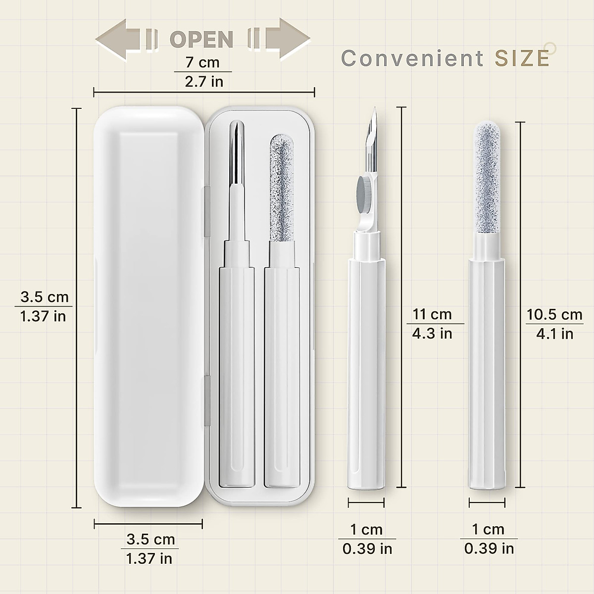 Cleaner Kit for Airpods Pro Chirstmas Gift Cleaning Pen with Soft Brush for Bluetooth Earbuds Case Cleaning Tools for Most Earphones