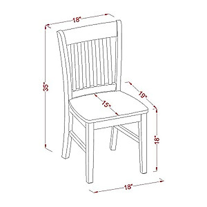 East West Furniture DLNO5-LWH-W 5 Piece Dining Set Includes a Round Dining Room Table with Dropleaf and 4 Kitchen Chairs, 42x42 Inch, Linen White