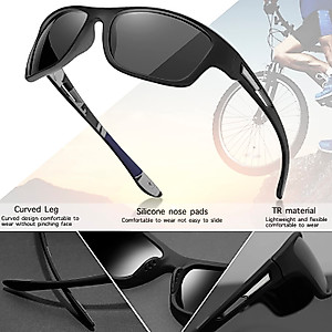 Tskestvy 4 Pairs Polarized Sunglasses for Men Women Sports Wrap Around Shades UV Protection Running Fishing Biking Cycling