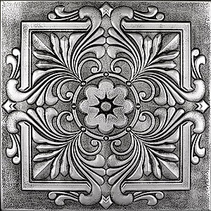 A La Maison Ceilings R14 Victorian Foam Glue-up Ceiling Tile (21.6 sq. ft./Case), Pack of 8, Antique Silver