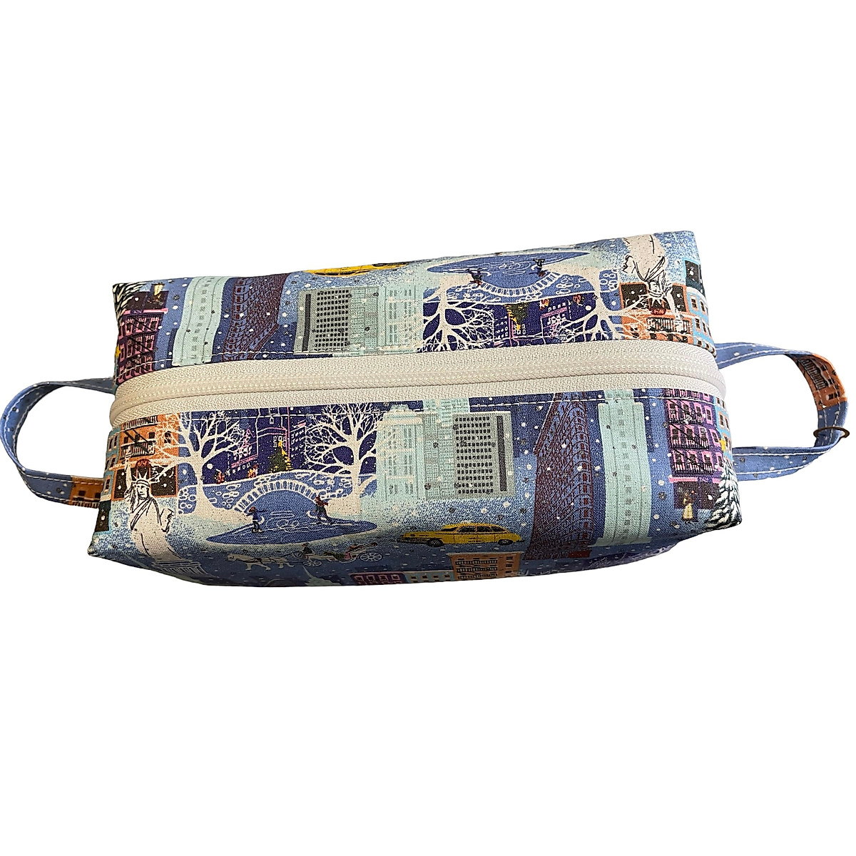 Snowy Manhattan NYC Boxy Pouch, Toiletry Bag, Dopp Bag, Zipper Pouch, Accessory Bag, Dopp Kit, Travel Bag, New York City Theme (B319)
